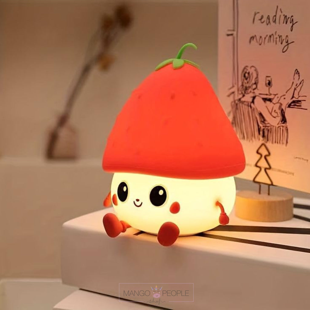 Battery Operated Silicone Strawberry Night Light Lamp For Kids – Mango ...